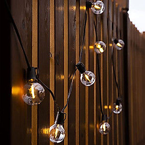 ALL FORTUNE Solar Outdoor String Lights, 15FT G50 Patio Lights String Waterproof with 10 Warm White LED Shatterproof Bulbs, Perfect for Garden, Backyard, Pergola, Party, Cafe, Camping Decoration
