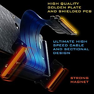 EZDIY-FAB Vertical Graphics Card Holder Bracket Support with Multi-Angle,GPU Mount,Video Card VGA Support Kit with PCIE3.0 Riser Cable- Black