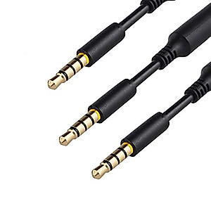 3 Packs Headset Audio Jack Extender 3.5mm Gold Plated Headphone Audio Jack Extension Adapter,Waterproof Headphone Cable