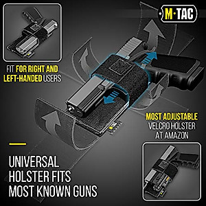 M-Tac Universal Gun Holster for Concealed Carry CCW Holster - Handgun Storage - Pistol Concealed Carry Holster for Men and Women (Black)