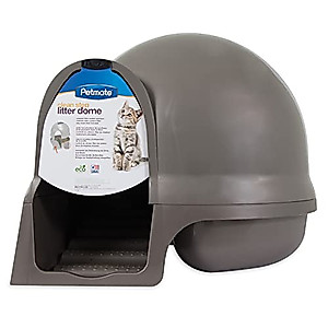 Petmate Booda Clean Step Cat Litter Box Dome (Made in the USA with 95% Recycled Materials)- Brushed Nickel
