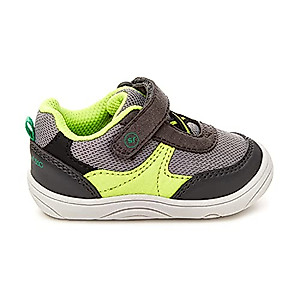 Stride Rite 360 Infant and Toddler Boys Gogo First Walker Shoe, Grey/Neon, 4 Toddler