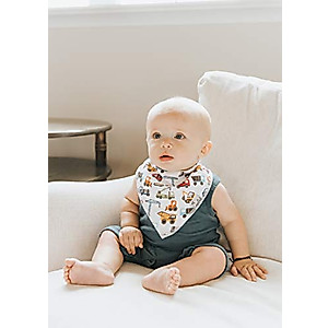 Copper Pearl Baby Bandana Drool Bibs for Drooling and Teething 4 Pack Gift Set Diesel, Soft Set of Cloth Bandana Bibs for Any Baby Girl or Boy, Cute Registry Ideas for Baby Shower Gifts