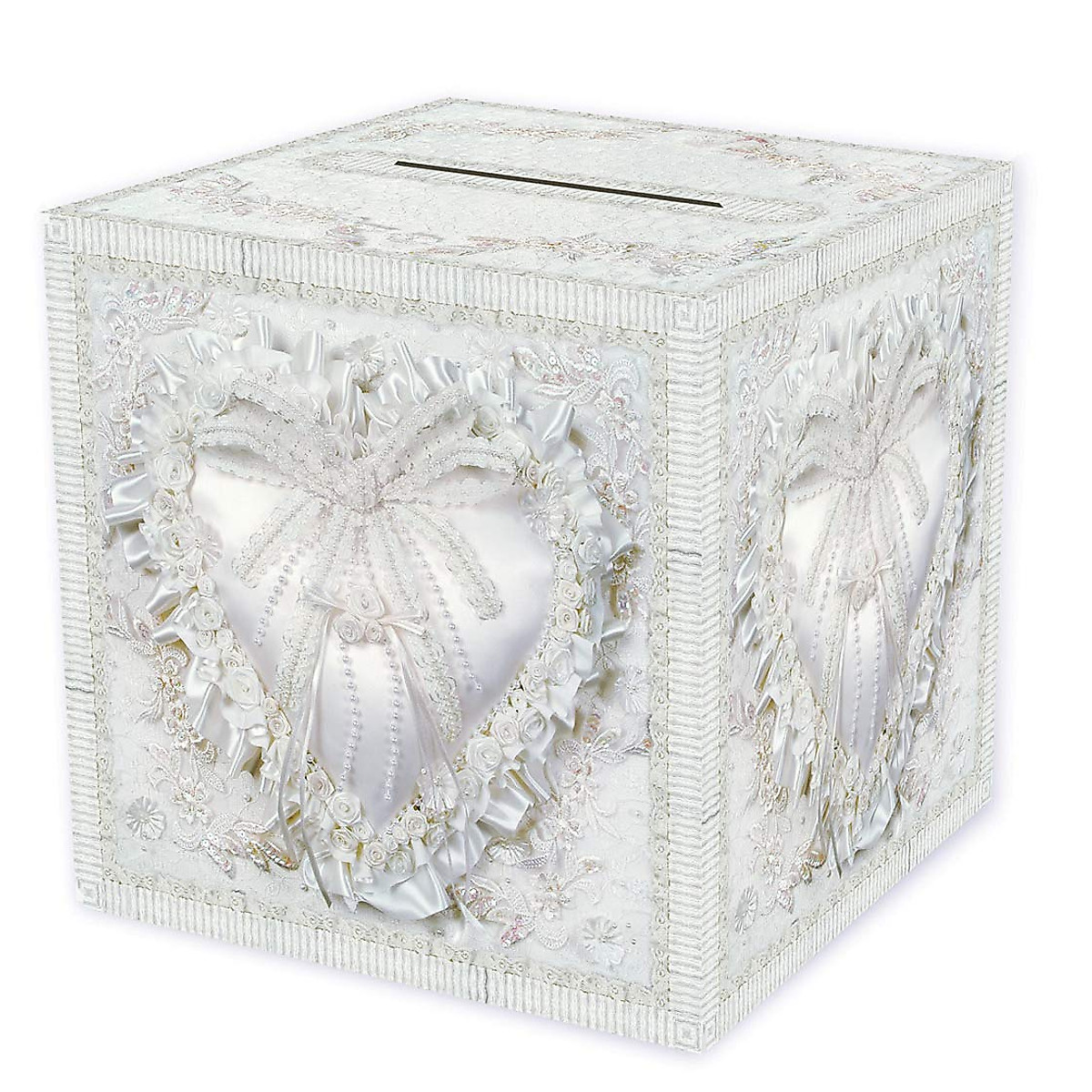 Beistle Durable Paper Card Box Wedding Party Supplies Anniversary Decorations, 12" x 12", White
