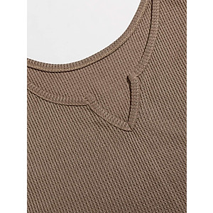 Milumia Womens Two Piece Pajamas Crop Tank Top Tie Waist Fluffy Teddy Shorts Lounge Set (A Brown and Beige, Medium)