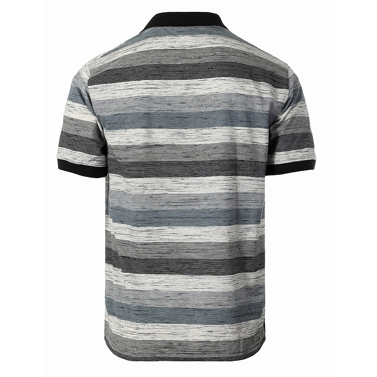 Gioberti Mens Club Stripe Polo Shirt - Short Sleeve, Regular Fit, Yarn Dye, Gray, Size 2XL