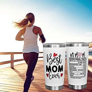 TIEEC Mom Tumbler - Mom Coffee Mug Tumbler 20oz - Best Mom Ever Tumbler - Mothers Day Gifts - Birthday Gifts for Mom - Number One Nutrition Facts Mom Coffee Tumbler