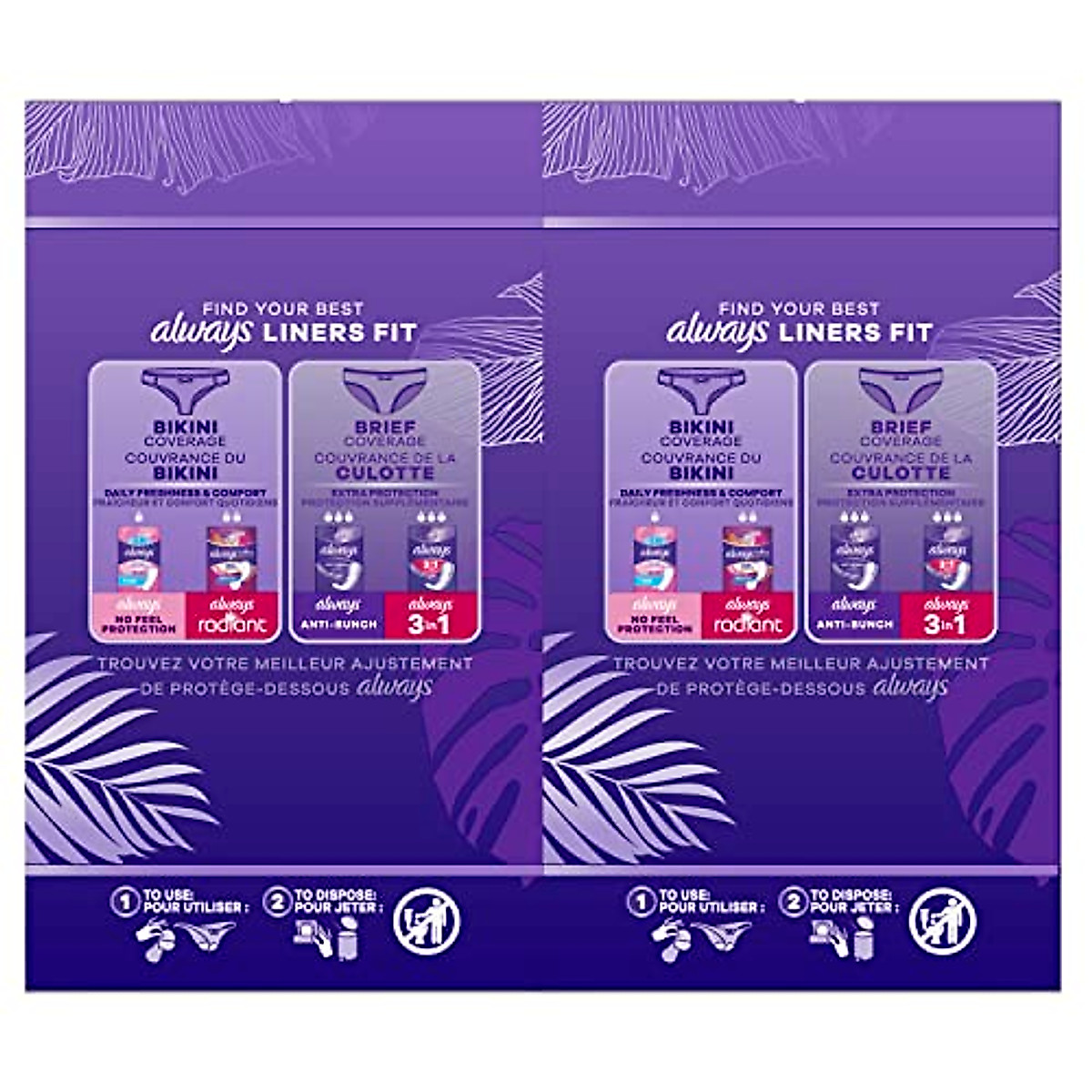 Always Anti-Bunch Xtra Protection, Panty Liners for Women, Regular, Unscented, 136 Count