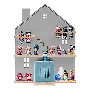YUXSM Tonie Shelf House for Toniebox,Toniebox Storage for Compatible with Tonie Accessories, Tonie Characters and Tonie Figures,Display Collection, Display Dolls(Grey)