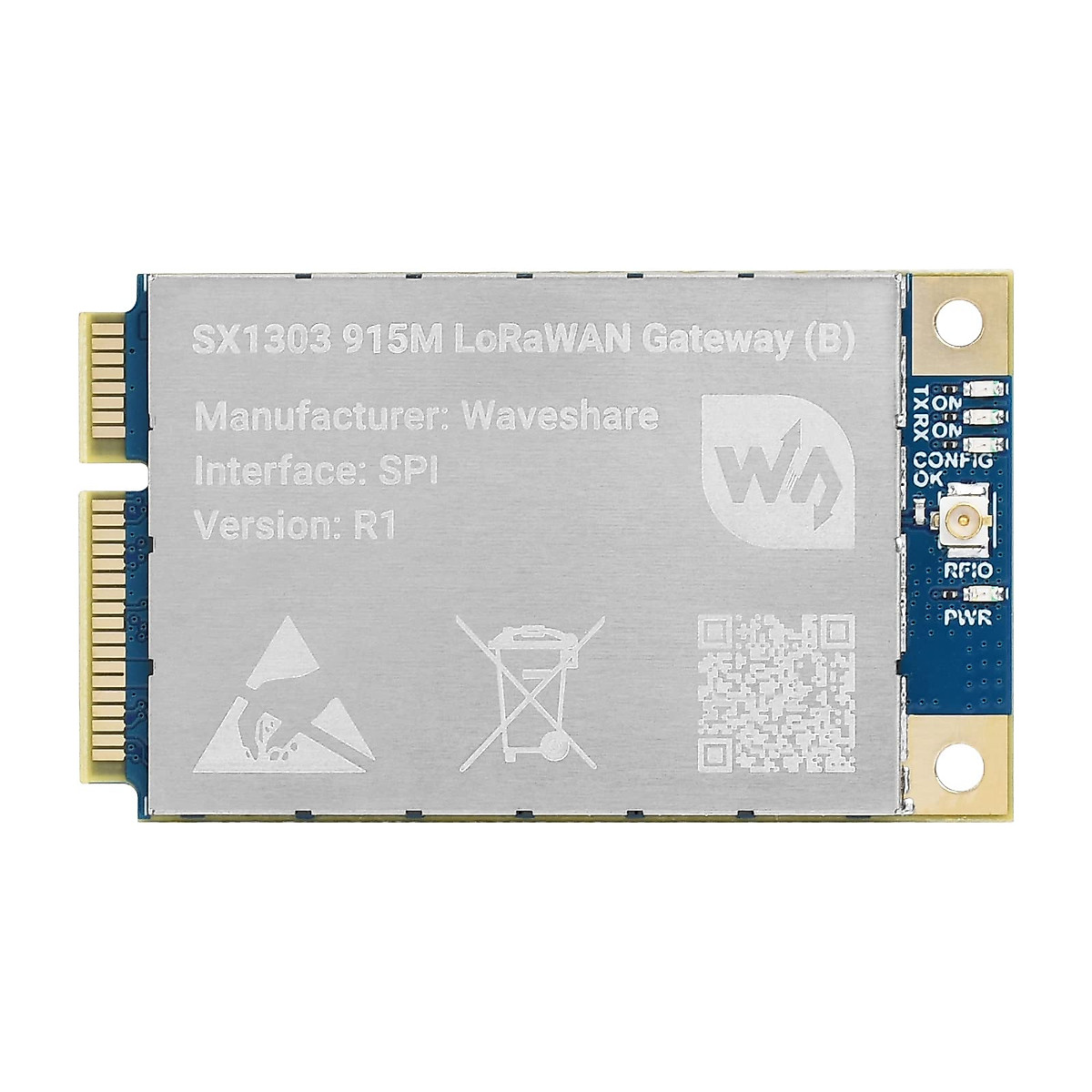 NGW-1set SX1303 915M LoRaWAN Gateway HAT Compatible with Raspberry Pi with L76K Module Standard Mini-PCIe Socket, Long Range Transmission, Large Capacity, Multi-Band Support