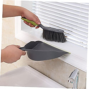 COOLHIYA 1 Set Broom Cleaning Brush Handle Computer Broom Mini Broom Dustpan Car Air Outlet Pet Brush Desktop Broom Mini Dustpan and Broom Duster Keyboard Pet Dustpan Green