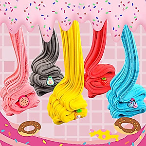 Butter Fruit Slime Kit for Girls 8 Pack, Stretchy and Non-Sticky, Slime Party Favors for Kids, with Strawberry Cherry Slime Cute Charms etc, Stress Relief Putty Toys for Kids, Cute Stuff for Girls