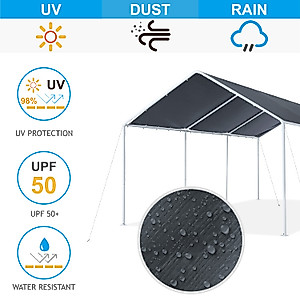ABCCANOPY 10x20 FT Carport Garage Car Boat Shelter Party Tent, Gray