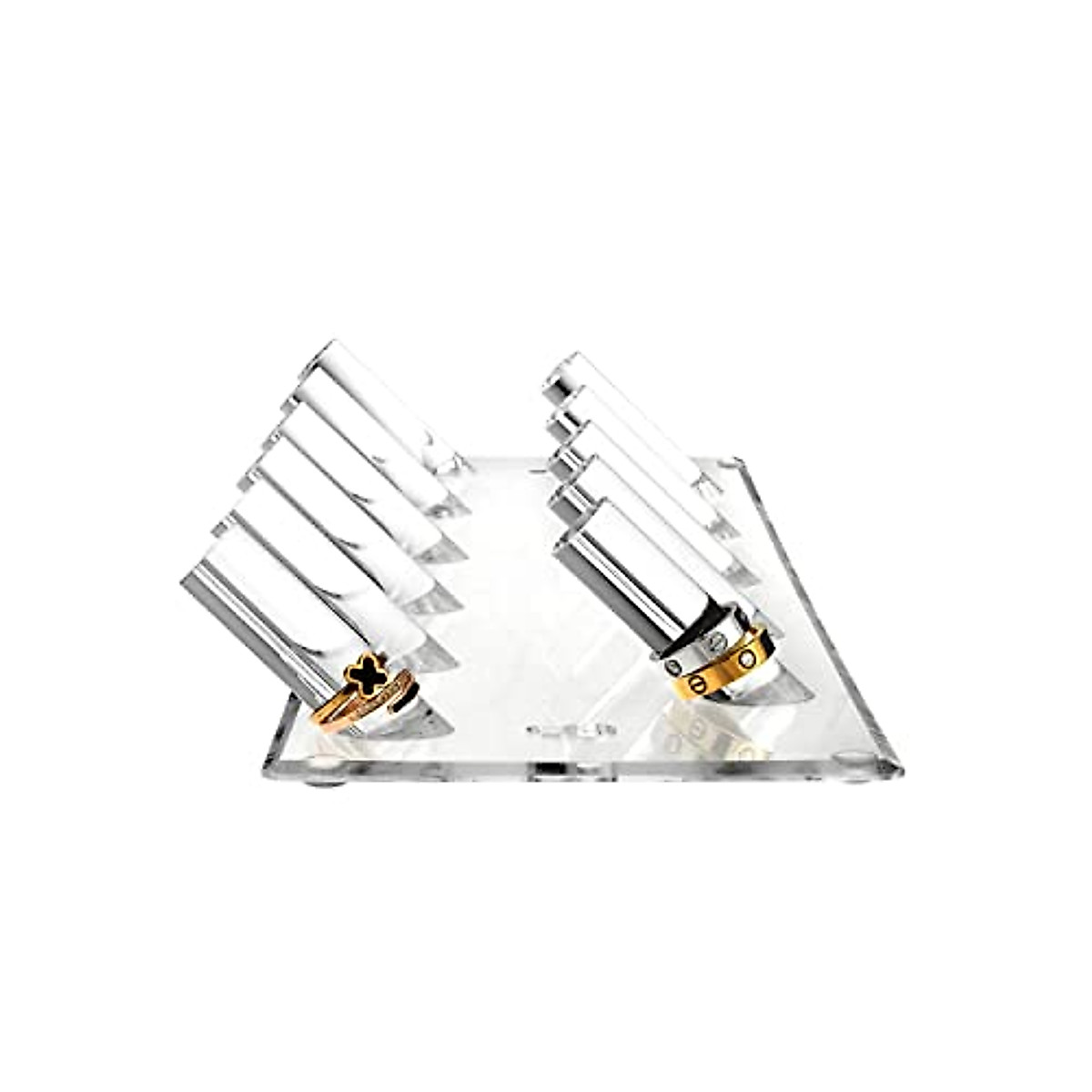 Ikee Design Multipurpose Acrylic Wall mounted Jewelry Stand Organizer, Bracelets Rings Bangles Display Rack for Store, Showcase, Trade Show, Set of 2, Clear, 13”W x 4 1/4”D x 1 3/4”H