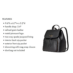 Kate Spade New York Darcy Flap Fashion Leather Backpack (Black) Medium