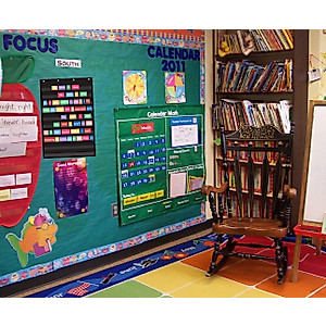 Antrea Standard Pocket Chart - Clear 10 Pockets Chart for Classroom & Home Heavy Duty Hanging Black Pocket Chart for Sentence Strips Letter Cards Word Wall,28x44 Inch