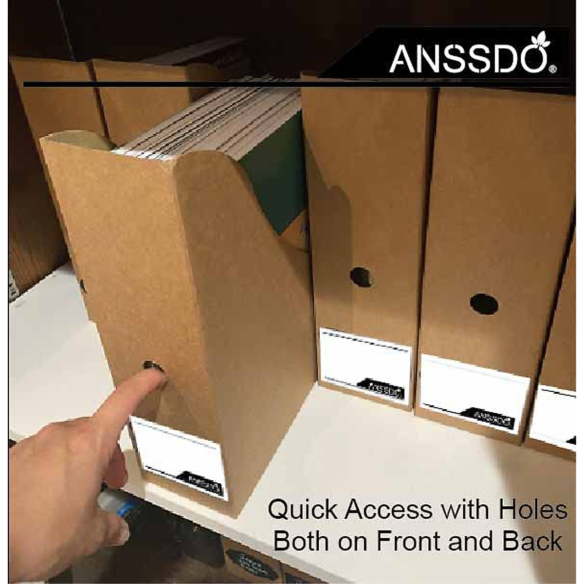 12 Pack Cardboard Magazine Holder Premium Magazine File Holder Brown Magazine Organizer, Magazine Storage Box, Large Volume Magazine File Organizer as Book Bins or Folder Holder for Desk (Brown)