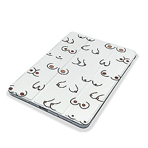 Cute Painted Breasts Art case Compatible with iPad Mini Air Pro 7.9 8.3 9.7 10.2 10.9 11 12.9 inch Pattern Cover New 2022 2021 Trifold Stand 3 4 5 6 7 8 9 Generation 580 (9.7" 5/6 gen)