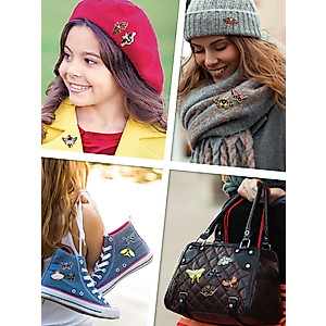 Ferraycle 20 Pieces Butterfly Enamel Pins Bulk for Backpack Cute Enamel Brooch Pins Set Moth Lapel Pins Steampunk Brooches Pins for Women Men Girls DIY Hats Clothes Badges Jacket Bags Gifts