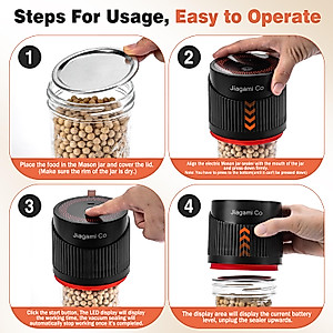 Mason Jars Electric Vacuum Sealer, 4 in 1 Feature Suitable for Vacuum Bag, Wine Bottle, Wide and Regular Mouth Mason Jar Lids, Vacuum Container Food Seal Storage.