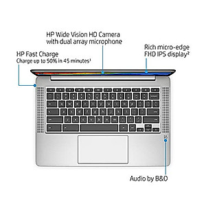 HP 2022 Chromebook Bundle 14" FHD Laptop Computer, Intel Celeron N4000, 4GB RAM, 64GB eMMC, Intel HD 600 Graphics, B&O Audio, HD Webcam, Sleeve and Mouse, Chrome OS, Grey, 32GB SnowBell USB Card