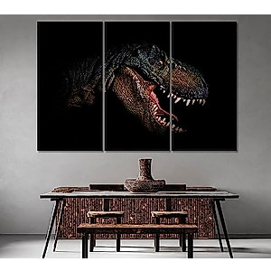 Dinosaur Head in the Dark Canvas Print 1 Panel / 36x24 inches