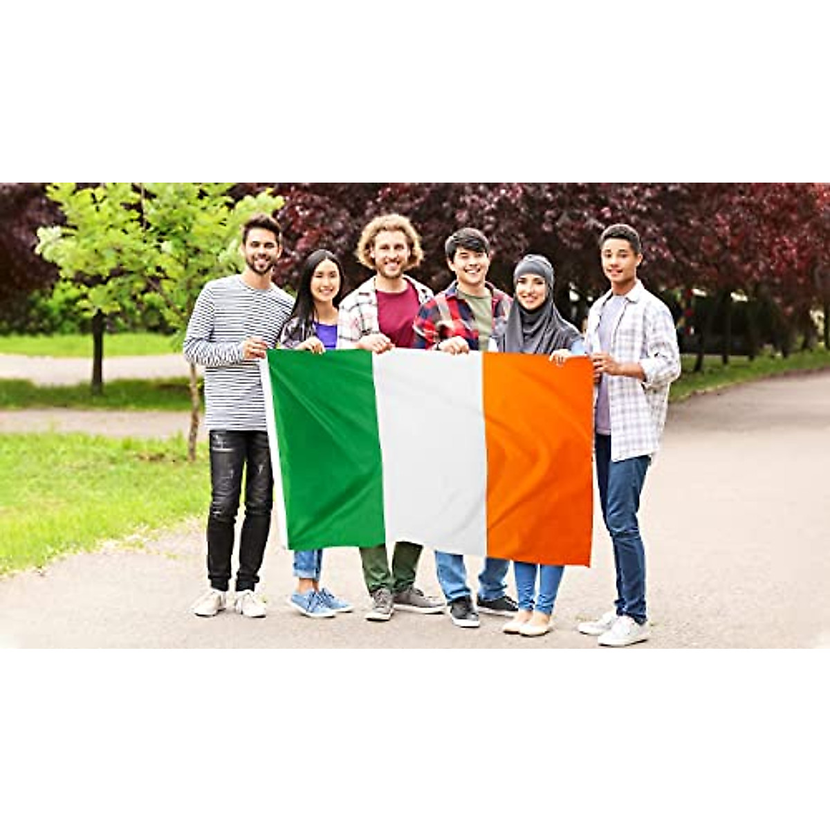 DANF Ireland Flag 3x5 Ft Thick Polyester, Fade Resistant, Brass Grommets, Canvas Header,Double Sided Irish National Flags 3 X 5 Feet