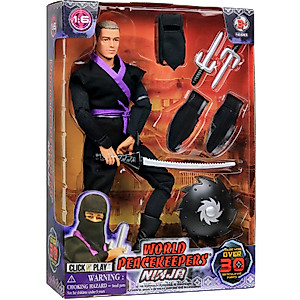 Click N' Play 12" Inch Ninja Action Figures Play Set With Accessories - Click N Play Military