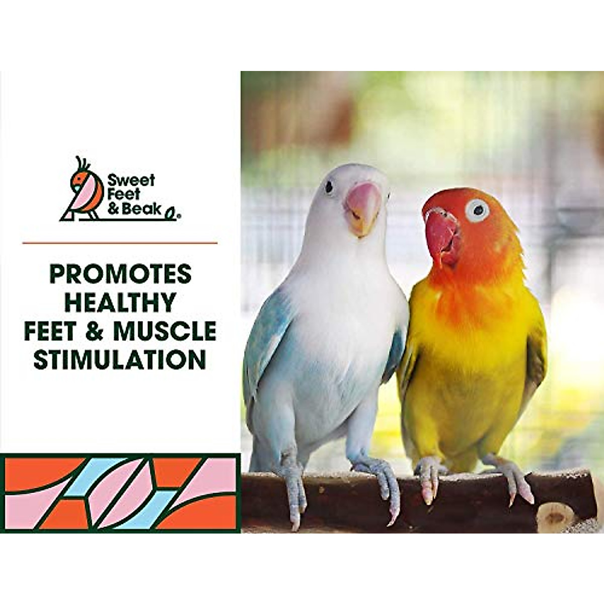 Sweet Feet and Beak Superoost Manzanita Pumice Pedicure Perch- Easy to Install Bird Cage Accessories for Healthy Feet, Nails and Beak - Natural Bird Perches Imitates Birds' Life in The Wild - M 10"