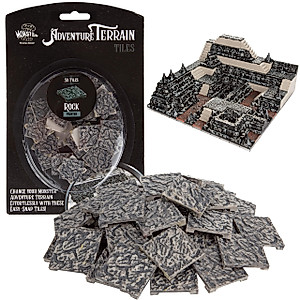 Monster Protectors Adventure Terrain- 50 Piece Rock Tile Expansion Pack- Hand-Painted ¬ Tile Set- Amazing Tabletop Terrain in Minute- Customize Your D&D and Pathfinder Dungeons