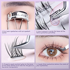 MAEXUS Lash Clusters DIY Eyelash Extensions 72 Clusters Lashes Natural Look Individual Lashes Eyelash Clusters Extensions Wispy Lashes Cluster DIY at Home (6/8/10/12 MM)