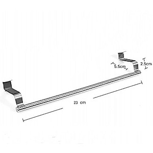 Booluee Stainless Steel Over The Cabinet Door Towel Bar Towel Holder Rack for Kitchen Bathroom Cabinet Cupboard Doors (Small)