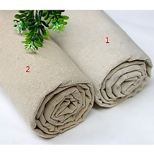 LOVOUS Nature Linen Needlework Fabric, Plain Solid Colour Linen Cloth Hemp Jute Fabric Table Cloth Garments Crafts Accessories, 20 by 62-Inch (Color 2)