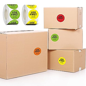 Zzunkn 2000 PCS Use First Stickers, 1.5 Inch Inventory Control Labels, Permanent Adhesive Restaurant Quality Food Labels Circle Label Dot Labels- 500 Stickers Per Roll (Green)