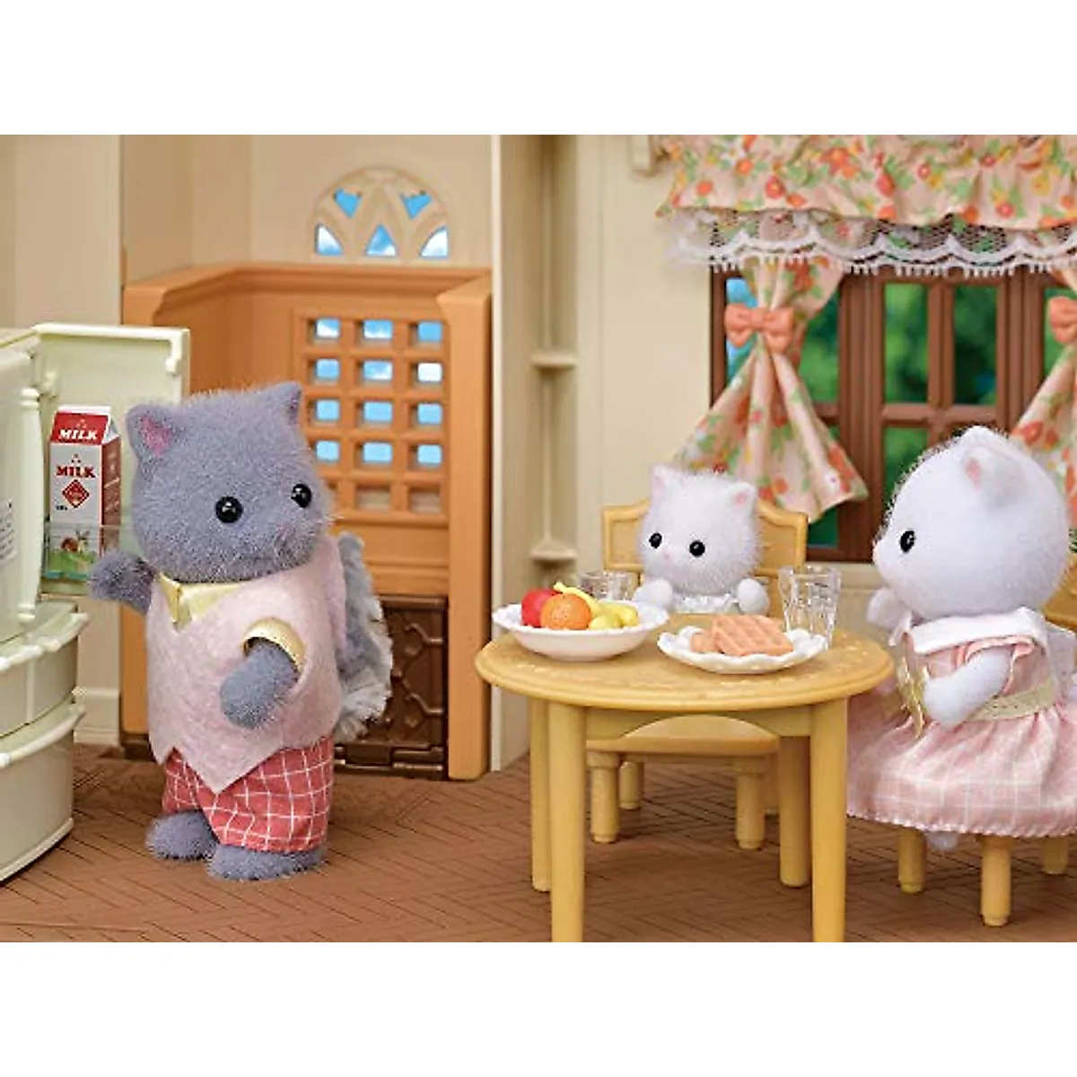 Calico Critters Red Roof Tower Home, 3 Story Dollhouse Playset with Figure, Furniture and Accessories