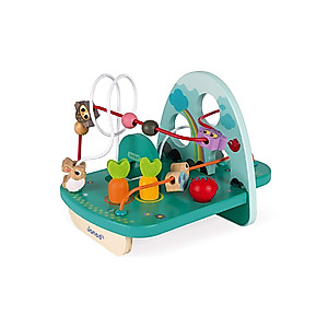 Janod Rabbit & Co Looping W/Color Matching, Activity Center Learning Toy for Boys and Girls - Counting, Concentration, Shape Recognition and Motor Skills for Ages 18+ Months