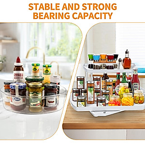 Lazy Susan for Refrigerator, 16.54'' Rectangular 2 Tier Lazy Susan Turntable Fridge Organizers and Storage Cabinet,Pantry, Kitchen, Dining Table,Countertop, Spice Rack