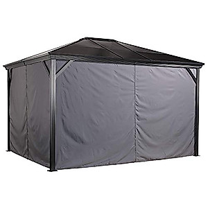Sojag 135-9158670 10' x 12' Curtains for Verona Outdoor Gazebo, Gray