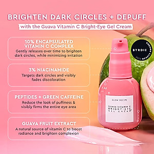 Glow Recipe Guava Vitamin C Brightening Eye Cream - Hydrating Under Eye Cream with Niacinamide, Peptides & Caffeine - Firming & Illuminating Dark Circles Under Eye Treatment for Puffiness (15ml)