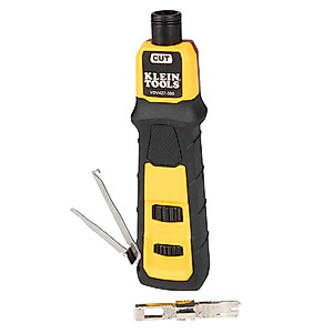 Klein Tools VDV427-300 Impact Punchdown Tool, 66/110 Blade & 21010-6-SEN Free-Fall Snip, Scraper, File, Serrated Blades