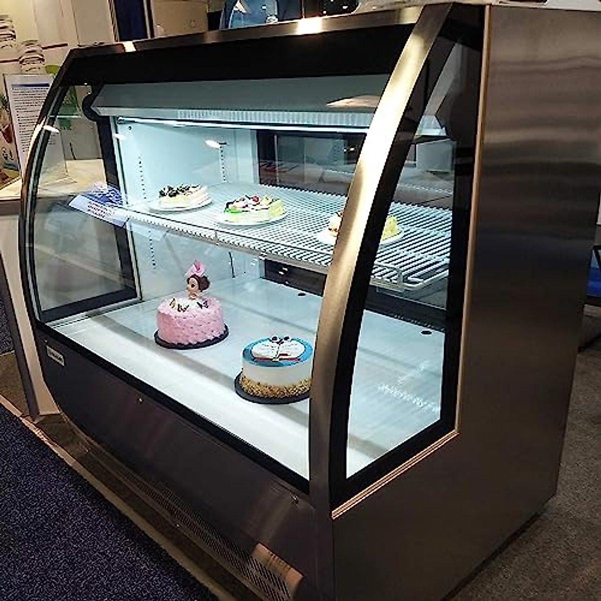 FRICOOL Deli Case, 48" Refrigerated Display Case Commercial Display Cooler Case Refrigerator with 2 Doors, Adjustable Shelves and Led for Showcase and Store Meats, Cheeses, Salads- 33~41°F, 18 cu.ft