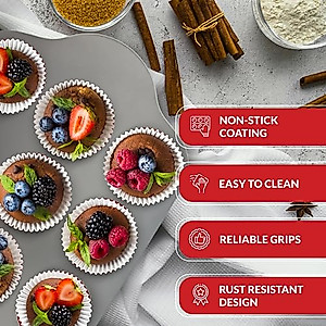 Boxiki Kitchen Non-Stick 12 Cup Silicone Muffin Pan With Steel Frame - BPA Free, Non-Toxic, Anti-Warp, Durable & Easy to Pop Silicone Muffin Tin - Perfect Cupcake Pan