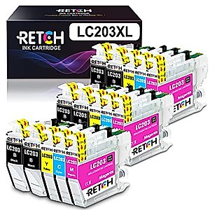 RETCH Compatible Ink Cartridge Replacement for Brother LC203 LC203XL LC201 LC201XL Compatible with Brother MFC-J460DW J480DW J485DW J680DW J880DW J885DW MFC-J4320DW J4420DW J4620DW (15 Pack), Green