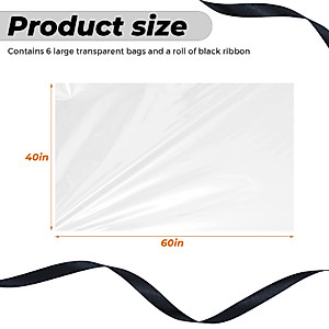 GothaBach 6 Pack 40x60 Inches Giant Jumbo Huge Storage Bags Plastic Moving Bags Flat Large Plastic Bags for Clothes Packing Luggage Suitcase Comforter Chair Moistureproof