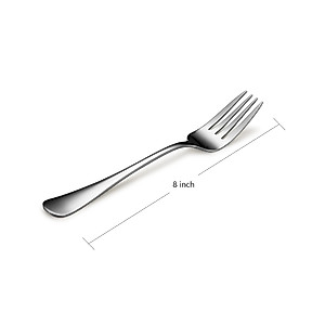 KOLEEP Dinner Forks Pack for 12, Stainless Steel 12-Piece Table Forks Set (Silver 8 Inches)