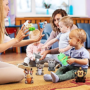 12 Pieces Mini Stuffed Forest Animals Jungle Animal Plush Toys in 4.8 Inch Cute Plush Elephant Lion Giraffe Tiger Puppy Zebra Duck Plush for Animal Themed Parties Teacher Student Achievement Award