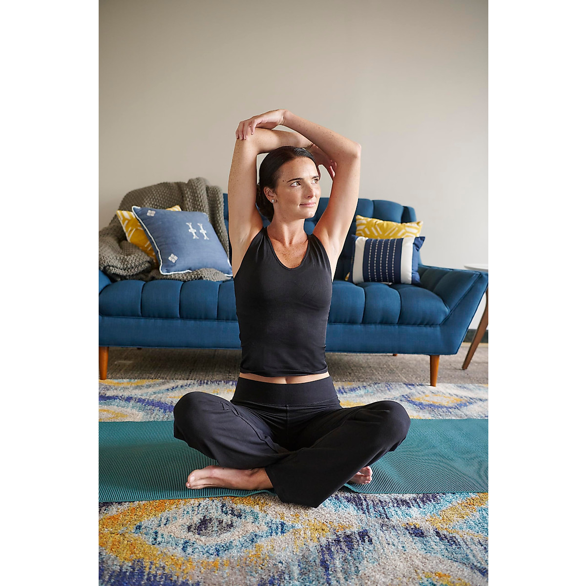 No Nonsense Women's Flared Sport Yoga Pant, Black, Large