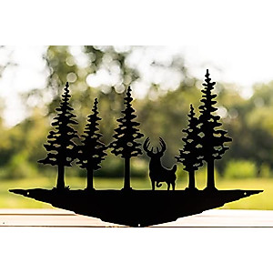 Whitetail Deer Buck Pines | Laser Cut Metal Wall Art Sign for Rustic Home, Cabin, Garage, and Man Cave Decor | BIG GAME STEEL