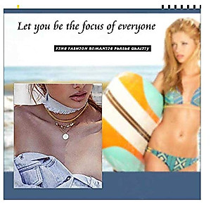 Zoestar Sequin Bikini Body Chain Beach Gold Waist Chain Body Jewelry for Women （1PC)