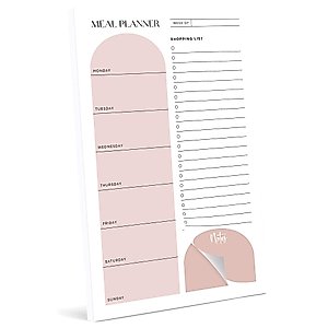 Weekly Meal Planner and Grocery List Magnetic 6x9 Inch Notepad with 52 Tear-Off Sheets - Perfect Meal Planner Notebook for Your Fridge